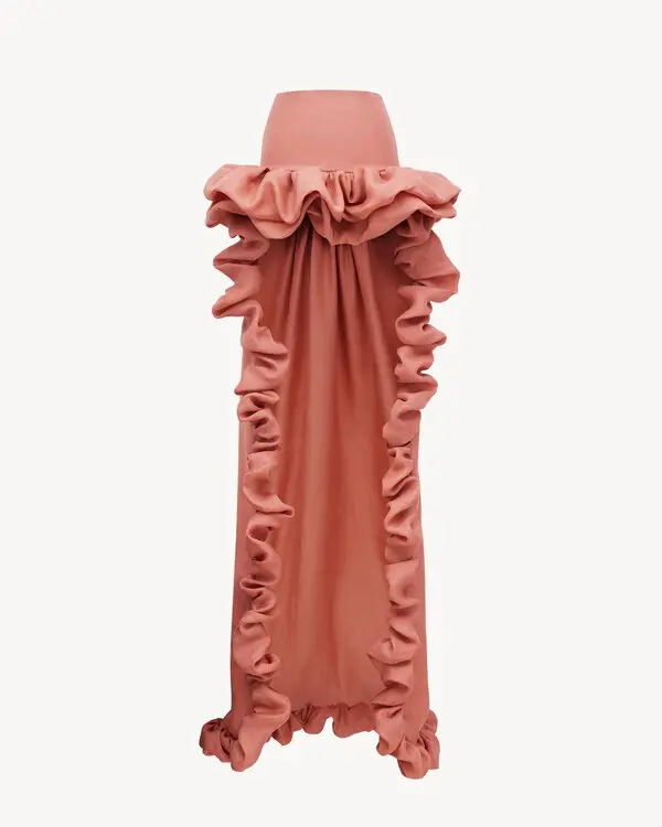 Saint Laurent Bubble Cascade Skirt In Silk Gazar