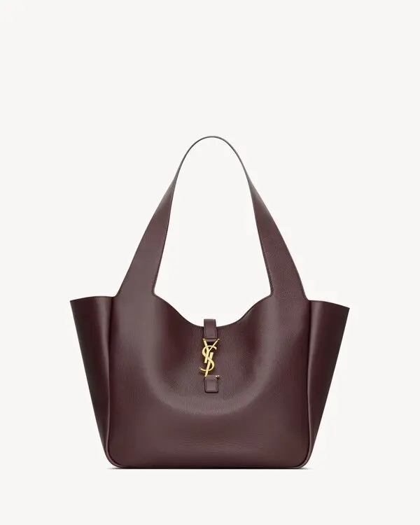 Saint Laurent Le 5 À 7 Bea Grained Leather Tote - Raisin