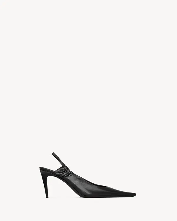 Saint Laurent Anne-marie Slingback Pumps In Smooth Leather