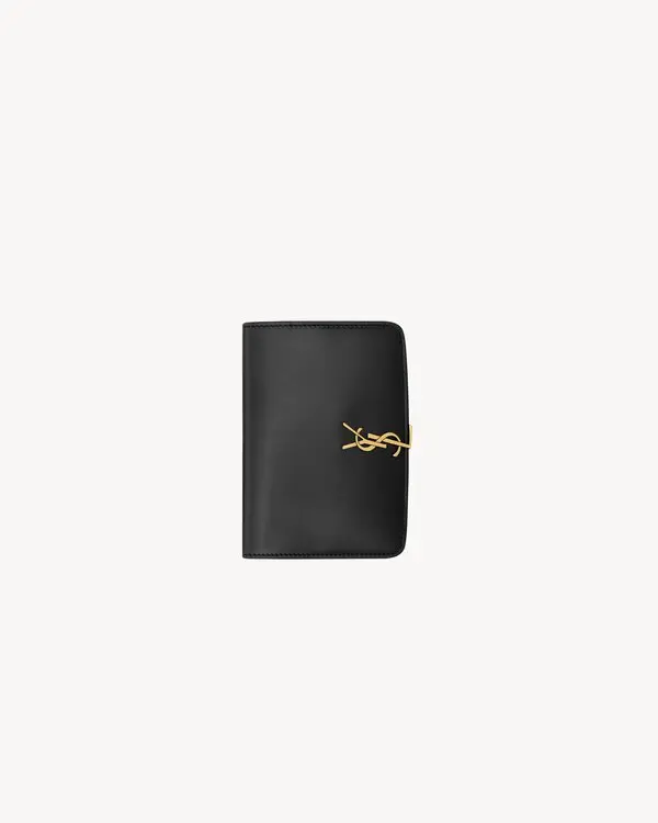 Saint Laurent Voltaire Passport Case In Box - Black