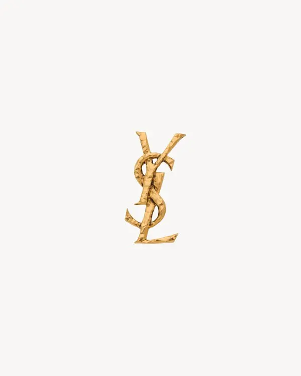 Saint Laurent Cassandre Earring In Metal - Brass Gold
