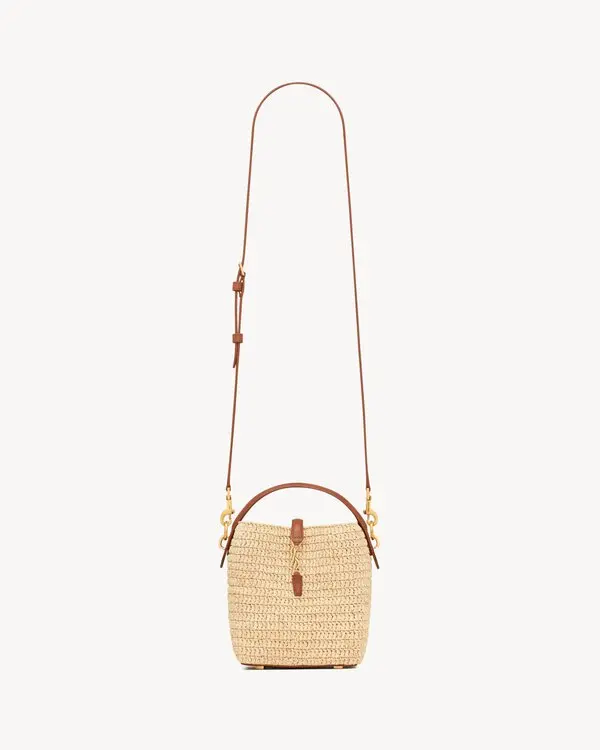 Saint Laurent Le 37 Mini Raffia Bucket Bag