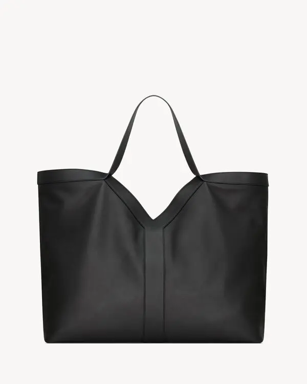 Saint Laurent Y Maxi Tote In Leather - Black