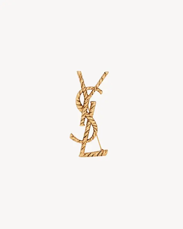 Saint Laurent Cassandre Brooch In Metal - Gold