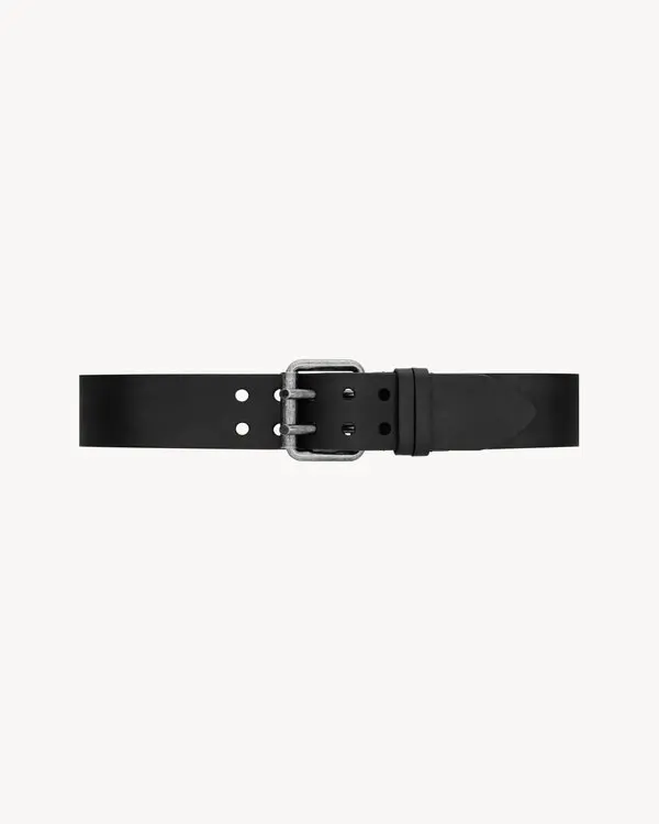 Saint Laurent Motorcycle Belt In Leather - Black