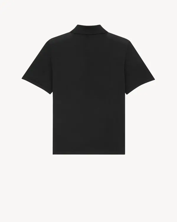 Saint Laurent Cassandre Polo In Wool - Black