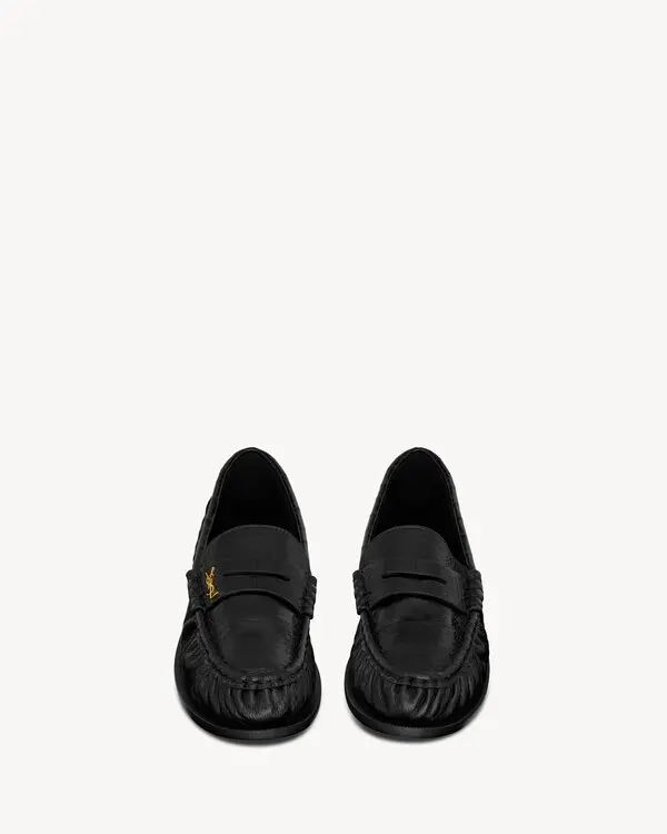 Saint Laurent Le Loafer Supple In Eel - Black