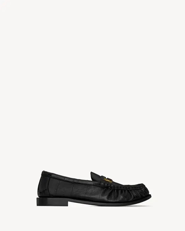 Saint Laurent Le Loafer Supple In Eel - Black