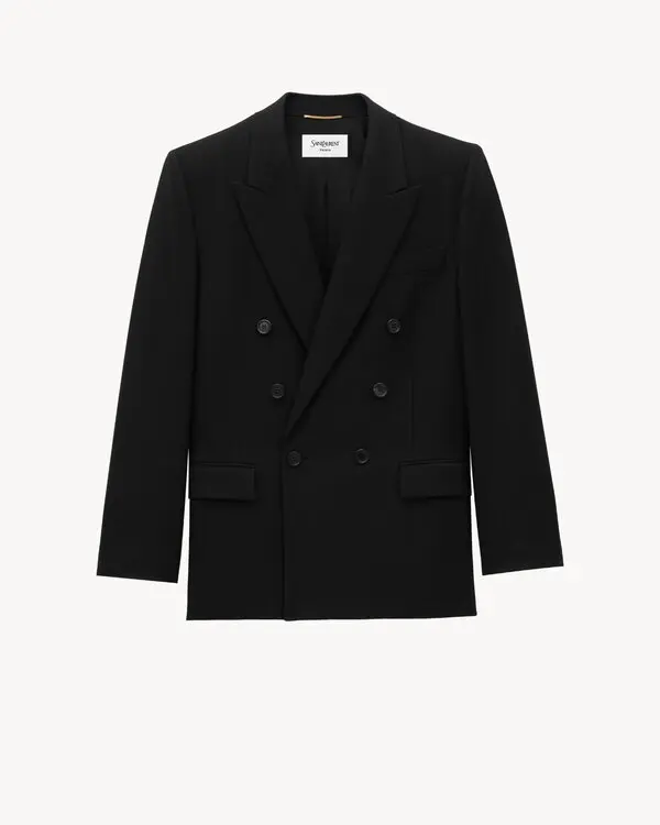 Saint Laurent Wool Gabardine Double-breasted Jacket