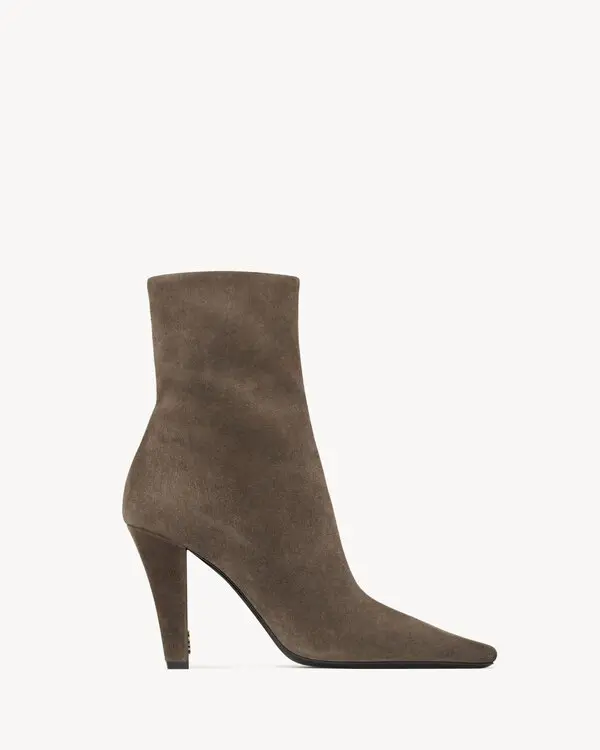 Saint Laurent Suede Ankle Boots - Mickey Grey
