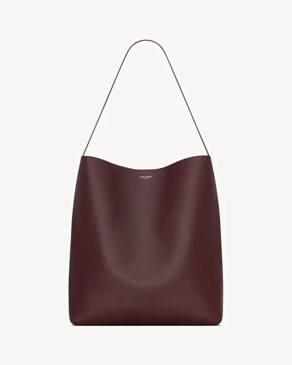 Saint Laurent Hobo Bag In Smooth Leather - Rouge Cabernet