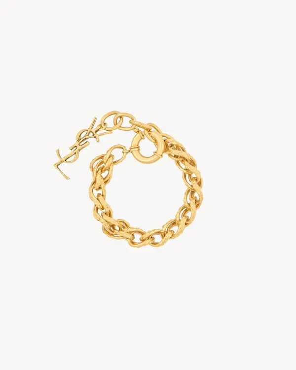 Saint Laurent Rope-chain Bracelet In Metal - Brass Gold
