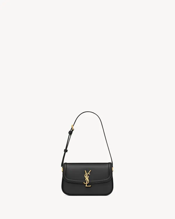 Saint Laurent Solferino Mini Bag In Box Leather - Black
