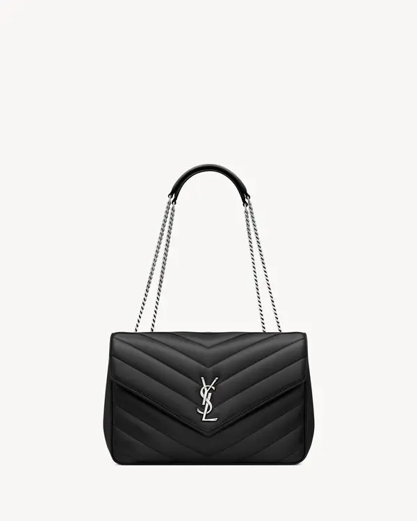 Saint Laurent Loulou Large Matelassé Lambskin Bag - Black
