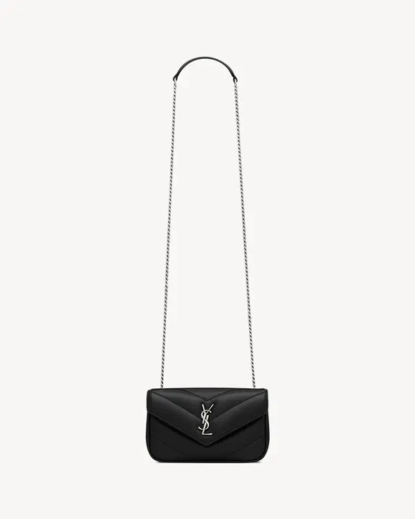 Saint Laurent Loulou Mini Bag In Lambskin - Black