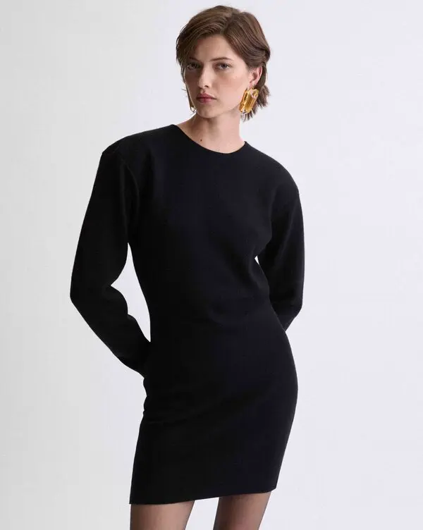 Saint Laurent Short Sweater Dress In Double-face Knit
