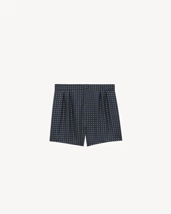 Saint Laurent Silk Pajama Shorts - Marine