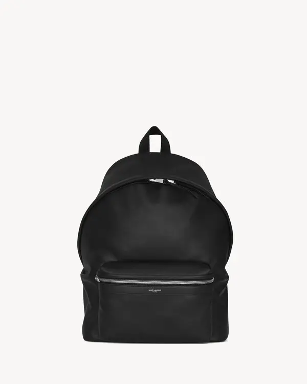 Saint Laurent City Backpack In Matte Leather - Black