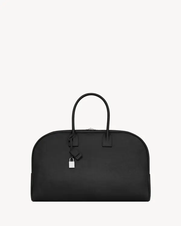 Saint Laurent Large Bowling Duffle Bag In Leather - Black