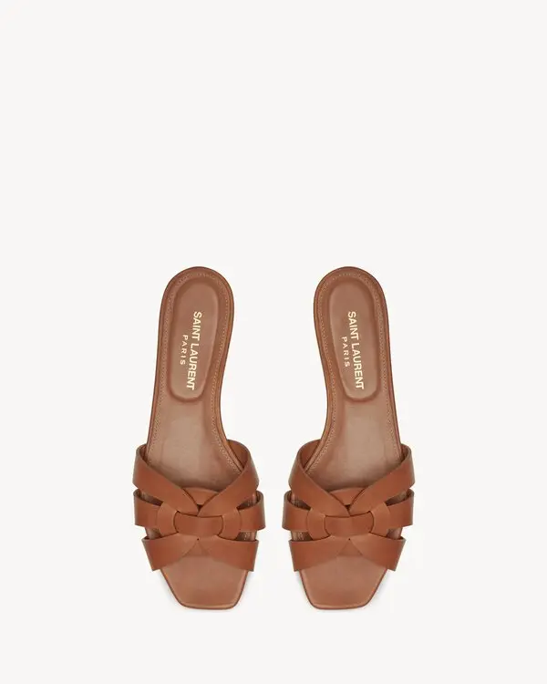 Saint Laurent Tribute Mules - Amber