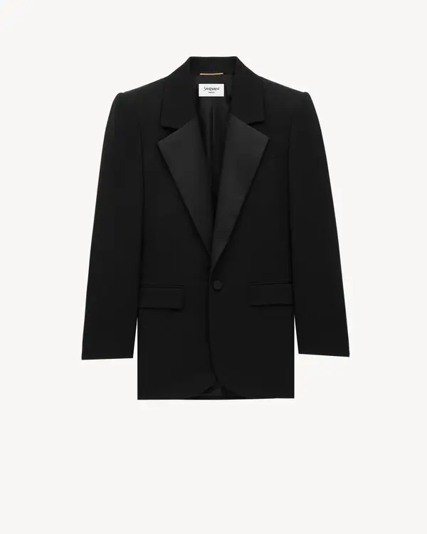 Saint Laurent Single-breasted Tuxedo Jacket With Satin Notched Lapel