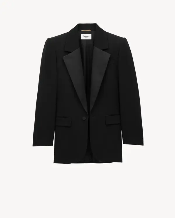 Saint Laurent Single-breasted Tuxedo Jacket With Satin Notched Lapel