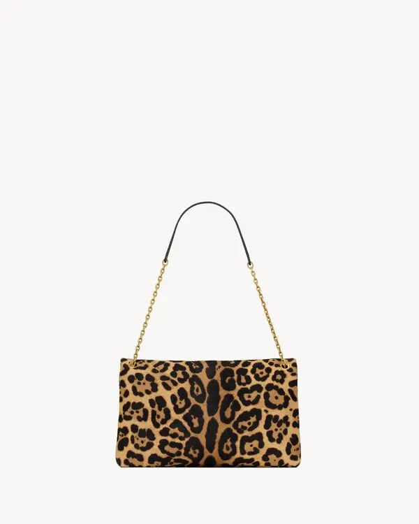 Saint Laurent Cassandre Pouch On Chain In Pony Hair Leather