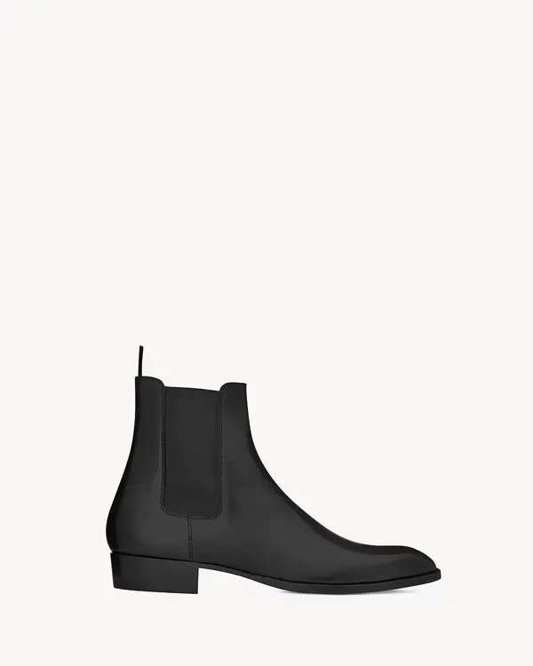 Saint Laurent Wyatt Chelsea Boots In Smooth Leather