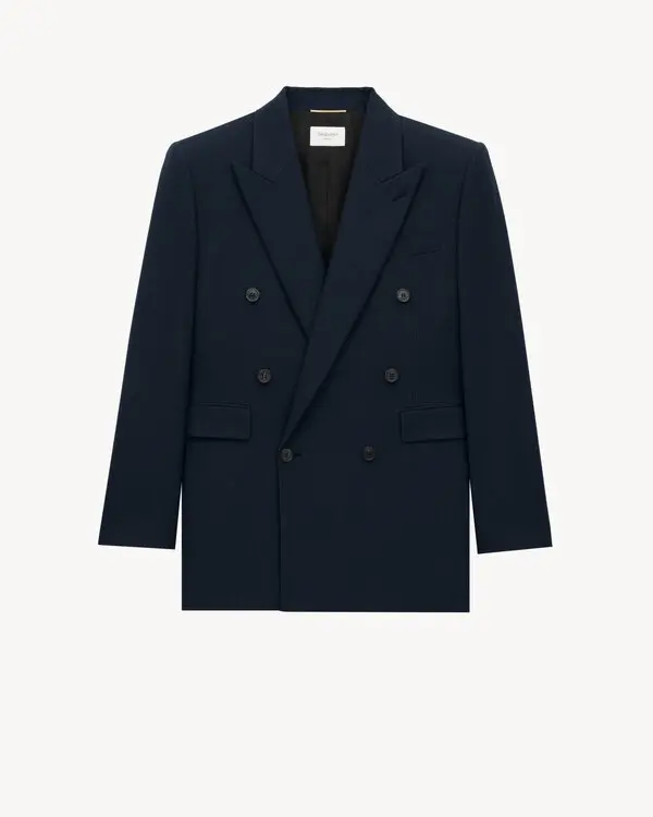 Saint Laurent Double-breasted Wool Gabardine Jacket