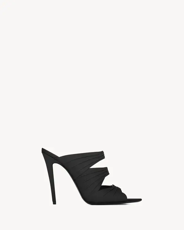 Saint Laurent Emilie Mules In Satin Crepe