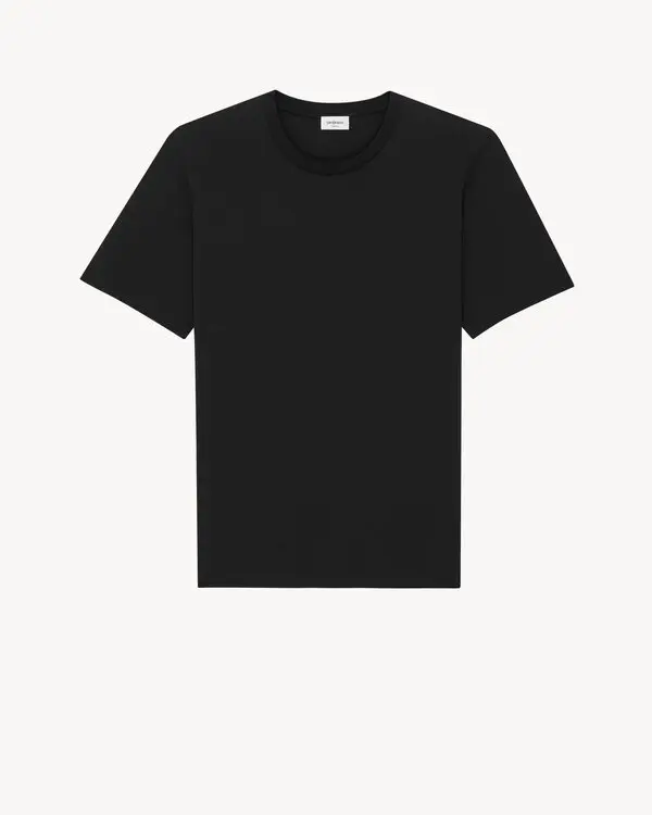 Saint Laurent Oversized Crewneck T-shirt With Halfmoon Embroidery - Noir