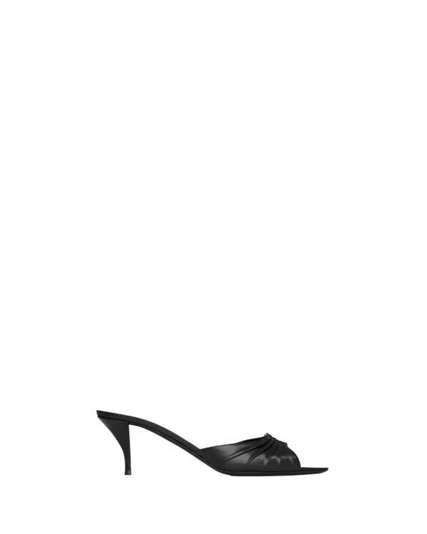 Saint Laurent Babylone Mules In Smooth Leather - Black