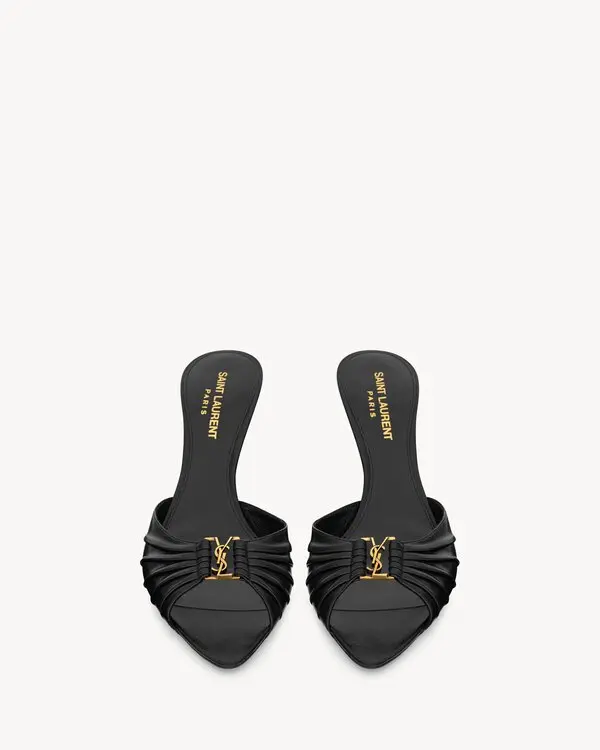 Saint Laurent Babylone Mules In Smooth Leather - Black