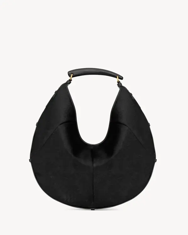 Saint Laurent Mombasa Large Hobo Bag In Pony Hair Leather - Black