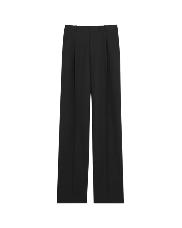 Saint Laurent Wool Tailored Pants - Noir