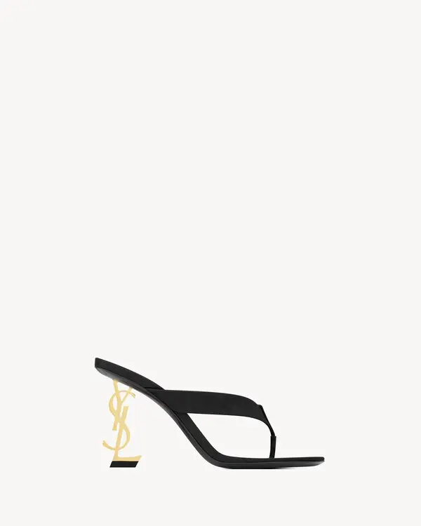 Saint Laurent Opyum Mules In Satin Crepe - Black