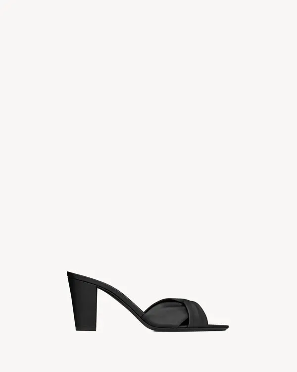 Saint Laurent Franciane Mules In Smooth Leather - Black