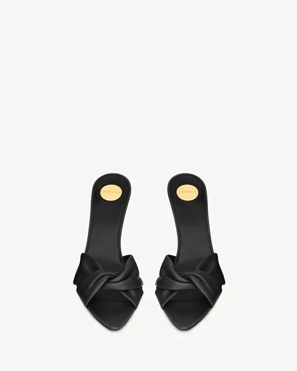Saint Laurent Franciane Mules In Smooth Leather - Black