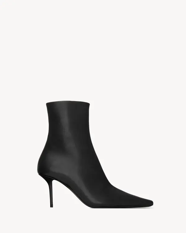 Saint Laurent Ashley Booties In Smooth Leather - Black