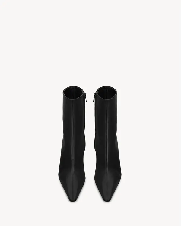 Saint Laurent Ashley Booties In Smooth Leather - Black