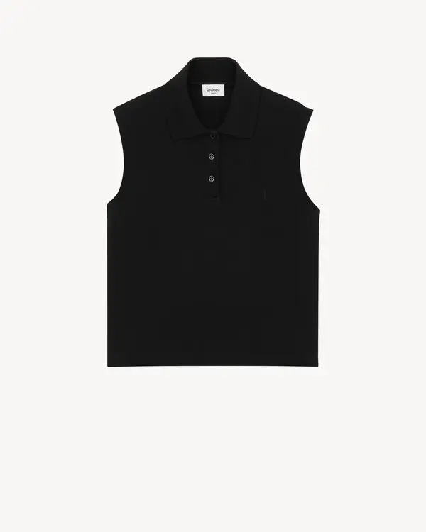 Saint Laurent Cassandre Polo Shirt In Piqu