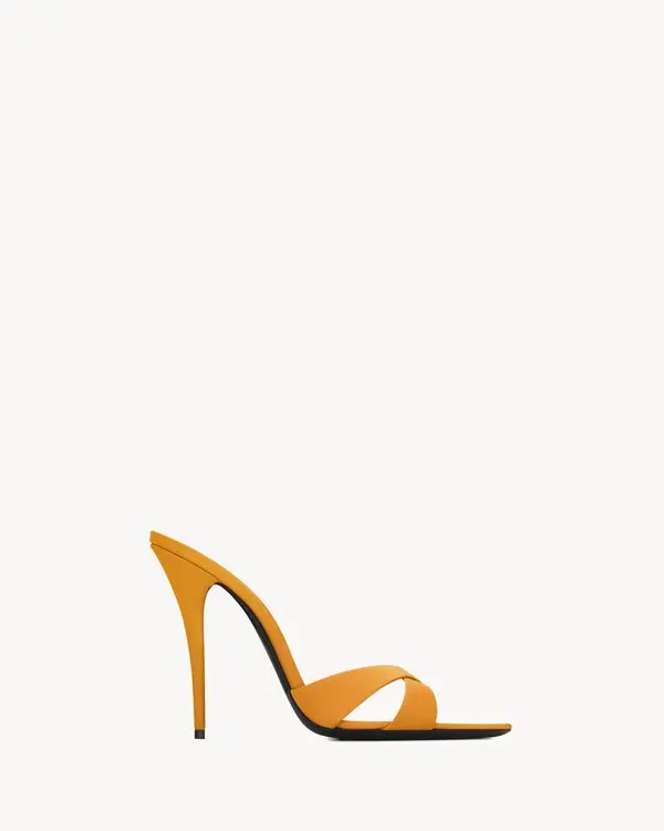 Saint Laurent Kirat Sandals In Satin Crepe - Yellow