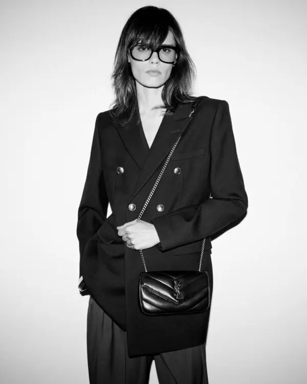 Saint Laurent Loulou Mini Bag In Lambskin - Deeply Red