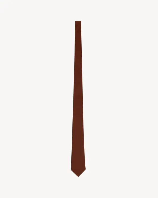 Saint Laurent Silk Satin Tapered Neck Tie - Copper