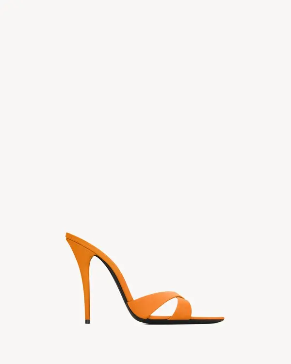 Saint Laurent Kirat Sandals In Satin Crepe - Orange