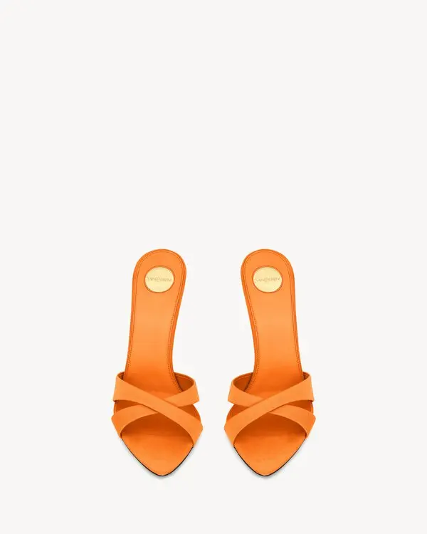 Saint Laurent Kirat Sandals In Satin Crepe - Orange