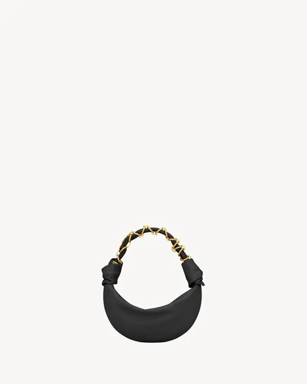 Saint Laurent Amalia Mini Hobo In Lambskin - Black