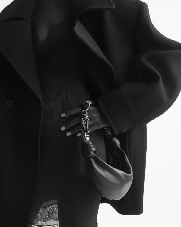 Saint Laurent Amalia Mini Hobo In Lambskin - Black