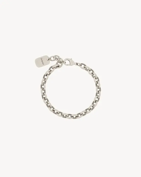 Saint Laurent Peaked Chain Link Bracelet - Oxidized Silver