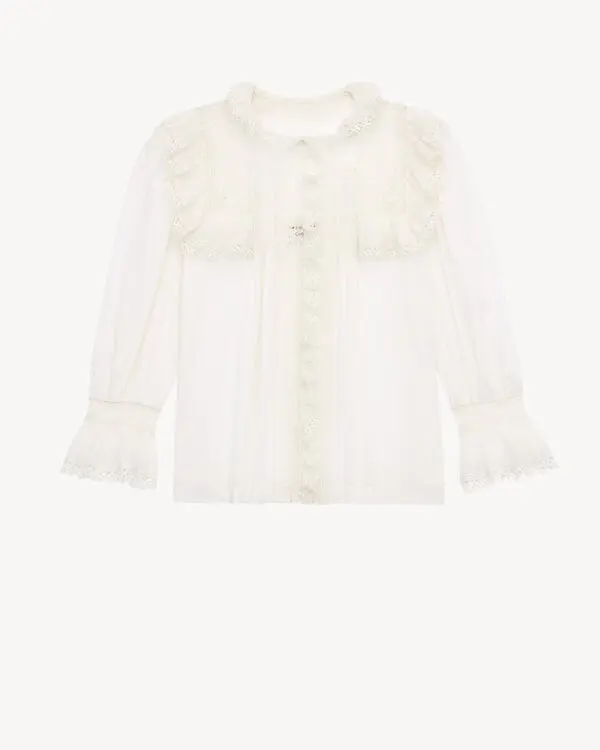 Saint Laurent Embroidered Lace Blouse